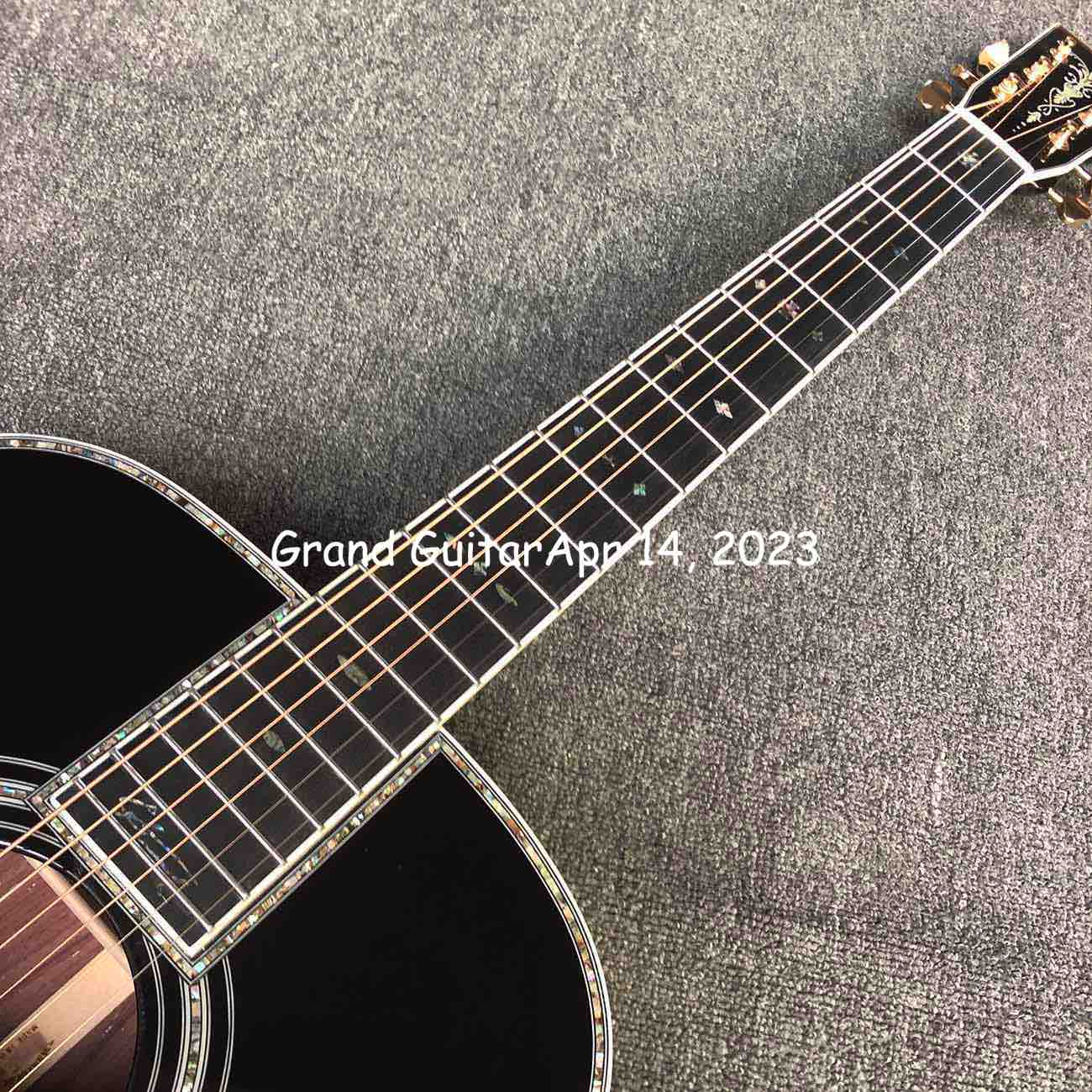 Custom Abalone Binding Black Glossing Finish 5A AAAAA Dreadnought D ...