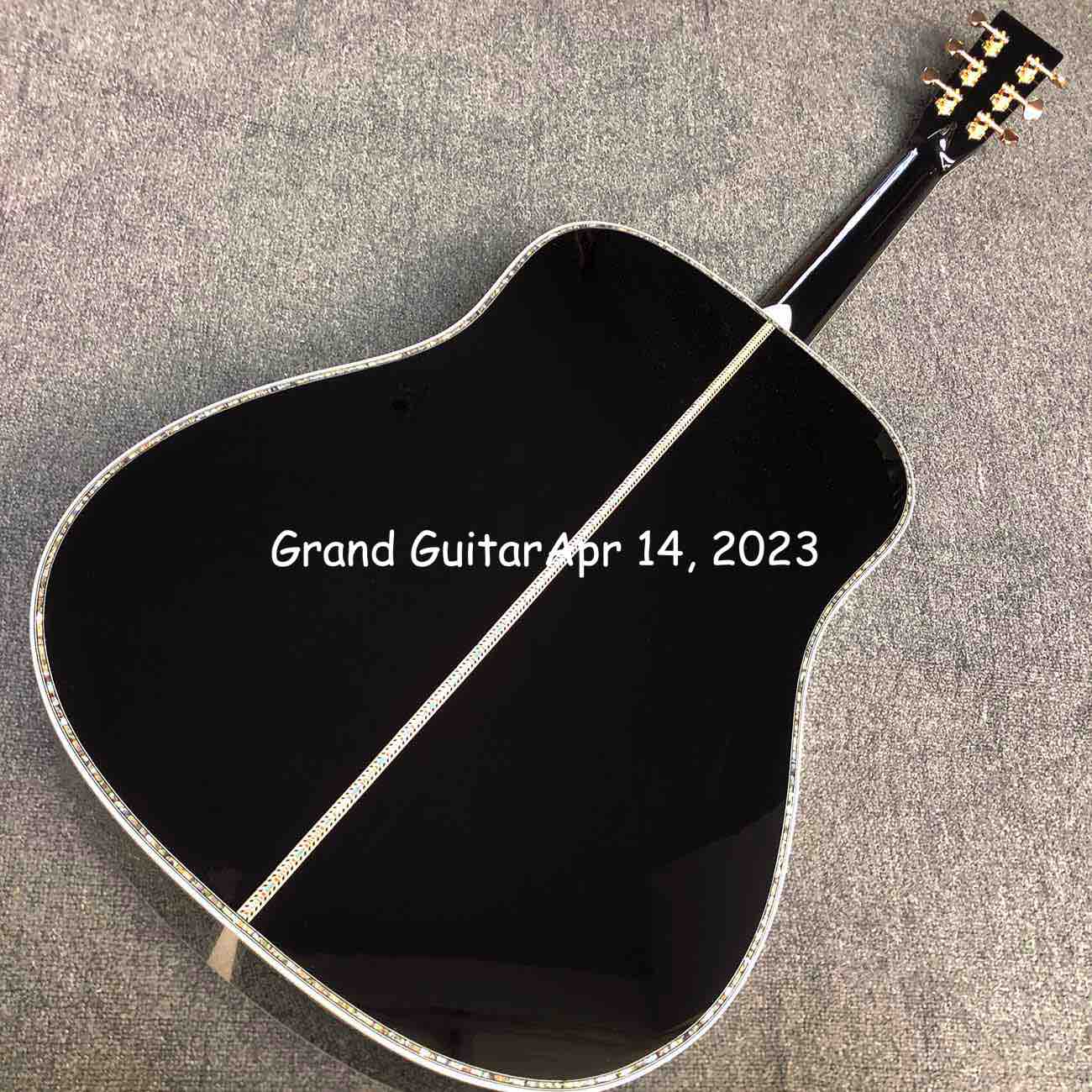 Custom Abalone Binding Black Glossing Finish 5A AAAAA Dreadnought D ...
